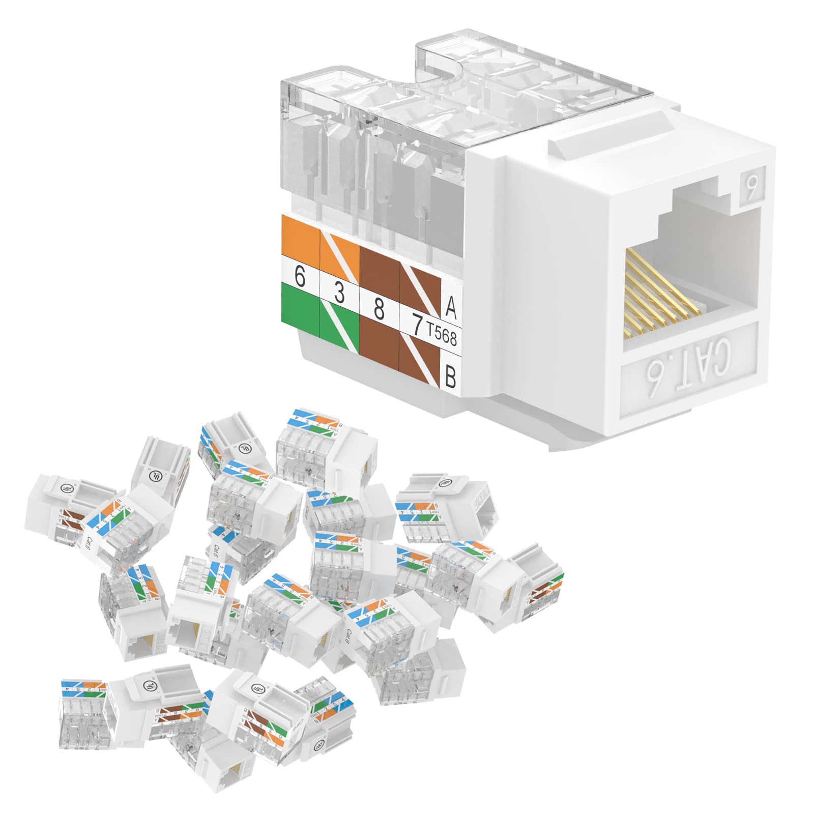 Mua VCELINK RJ45 Cat6 Keystone Jacks UL-Listed Slim Profile, 10-Pack ...