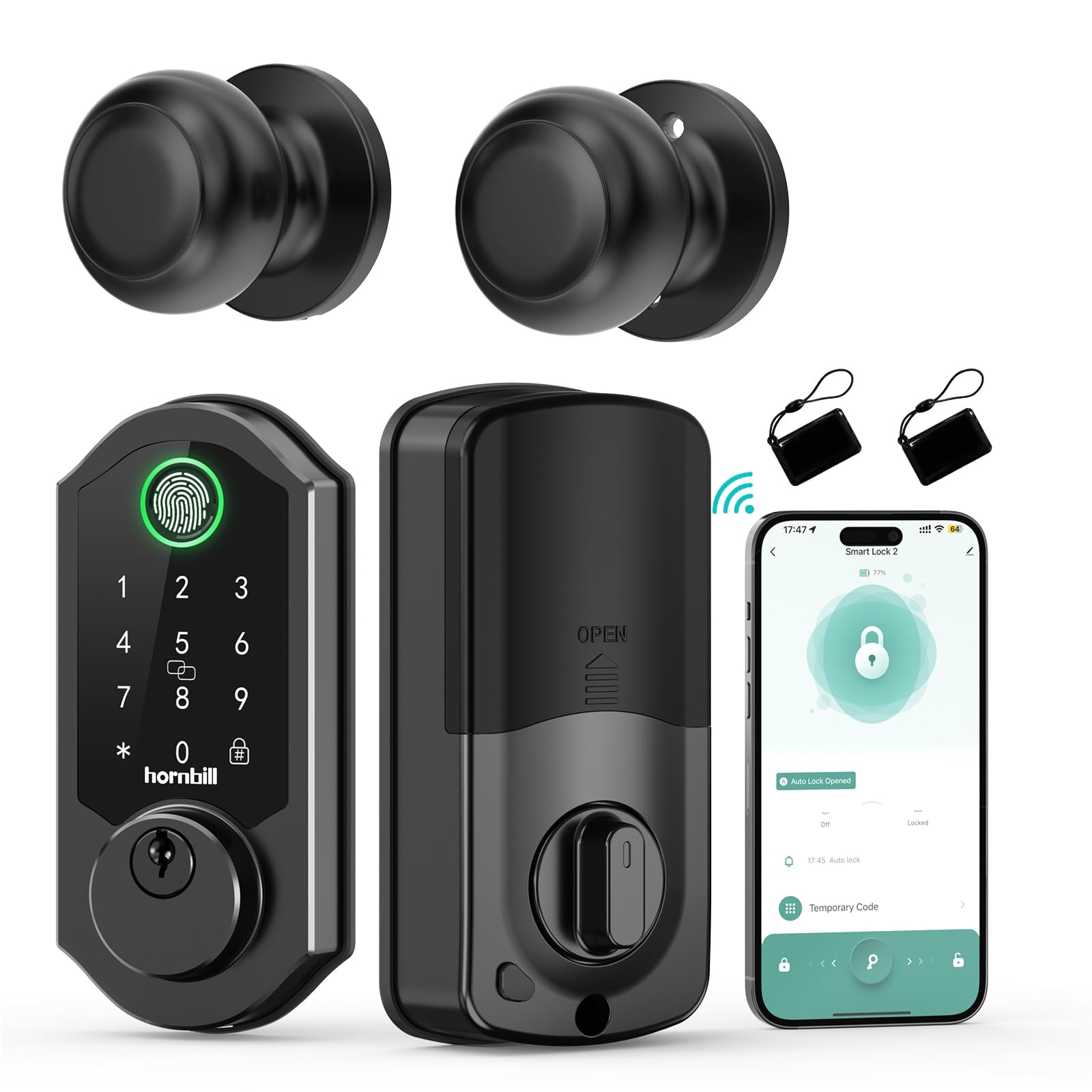 Mua Front Door Lock Set: WiFi Keyless Entry Smart Deadbolt Knob with ...