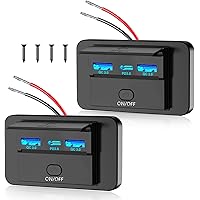 Amazon.com: 72W 3 Ports 12V USB Outlet 2PCS - 18W Dual QC3.0 USB Port ...