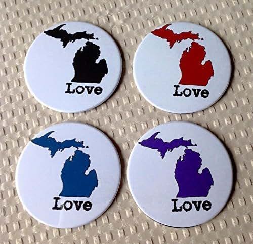 Amazon.com: State of Michigan Coasters Set of 4: Handmade