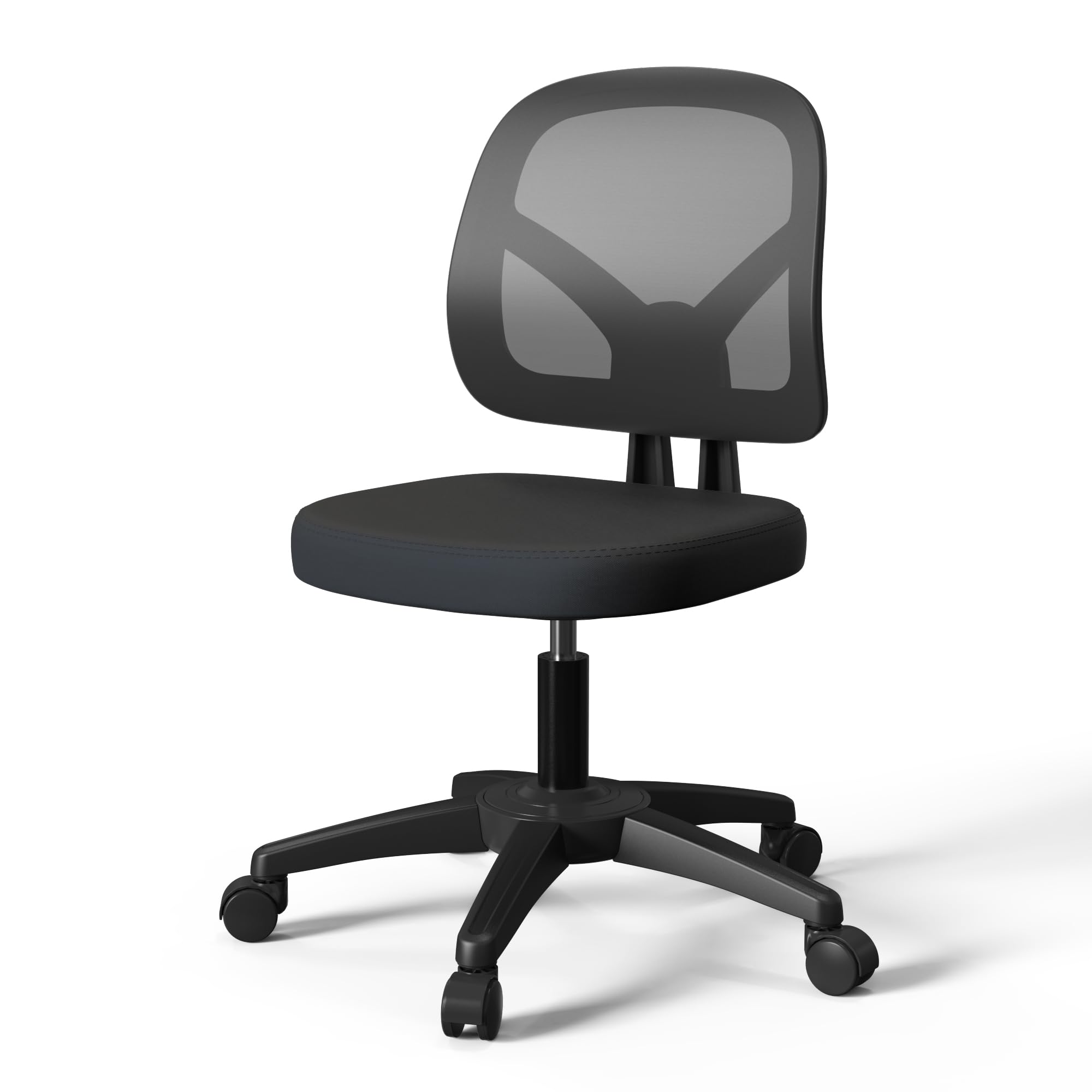 KOLLIEE Armless Mesh Office Chair Ergonomic Small Desk Chair No Arms ...