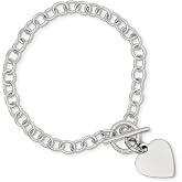 Amazon.com: Amoro Polished 925 Sterling Silver Charm Bracelet 8 ...