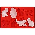 Amazon.com: LYWUU Cat Shaped Silicone Ice Cube Molds and Tray Jelly ...