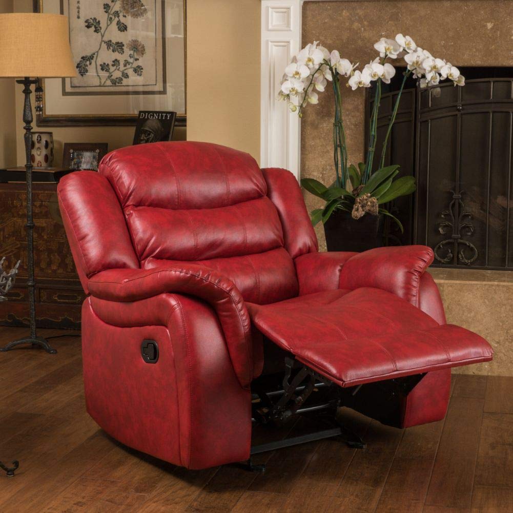 Christopher Knight Merit Contemporary Red Glider Recliner Chair