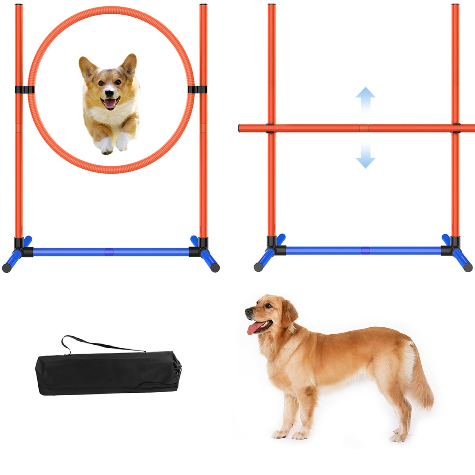 mioule 2-Set Dog Agility Training Equipment Course Backyard Set for ...