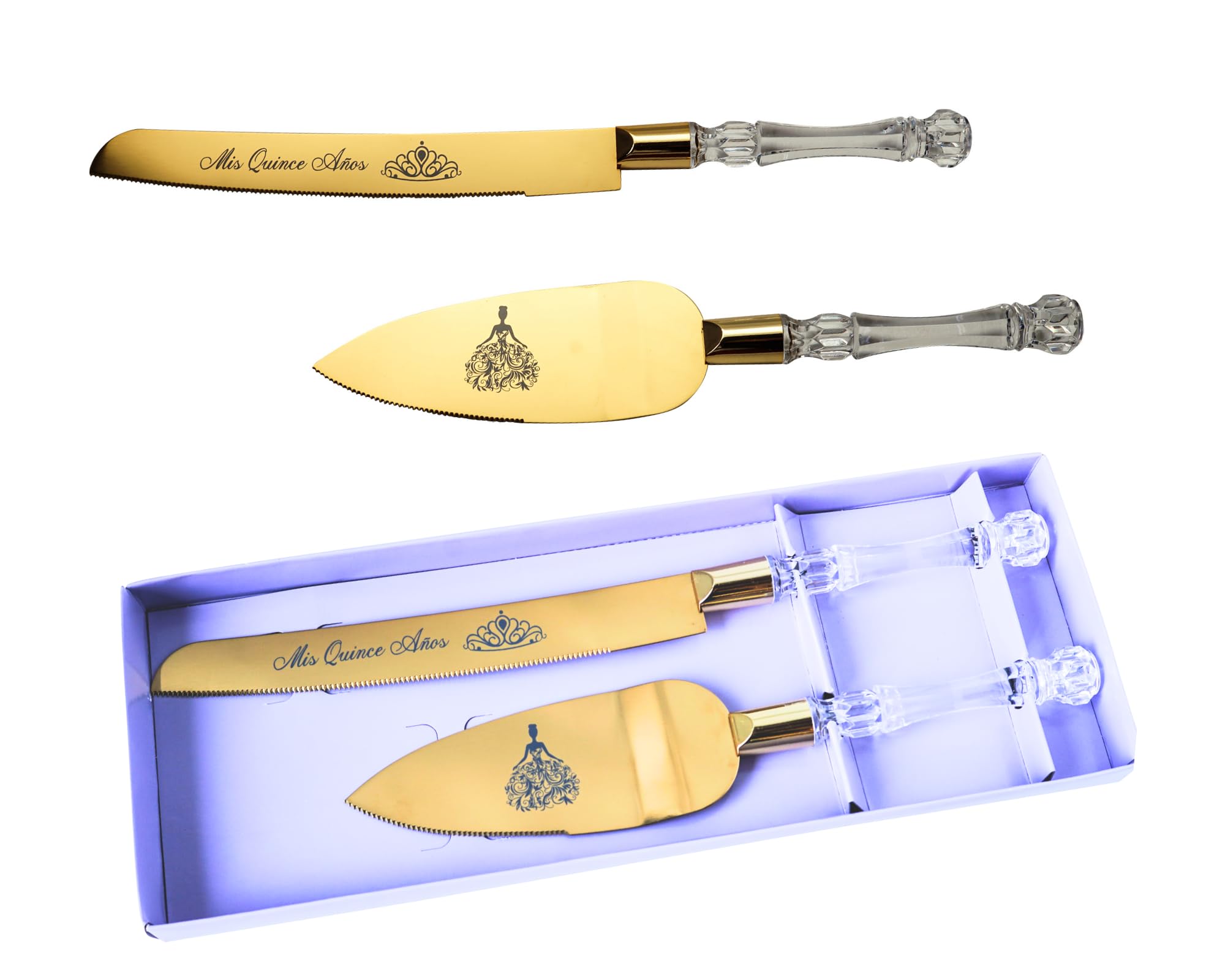Lassos Boutique Mis Quince Años Quinceanera Cake Serving and Knife Set ...