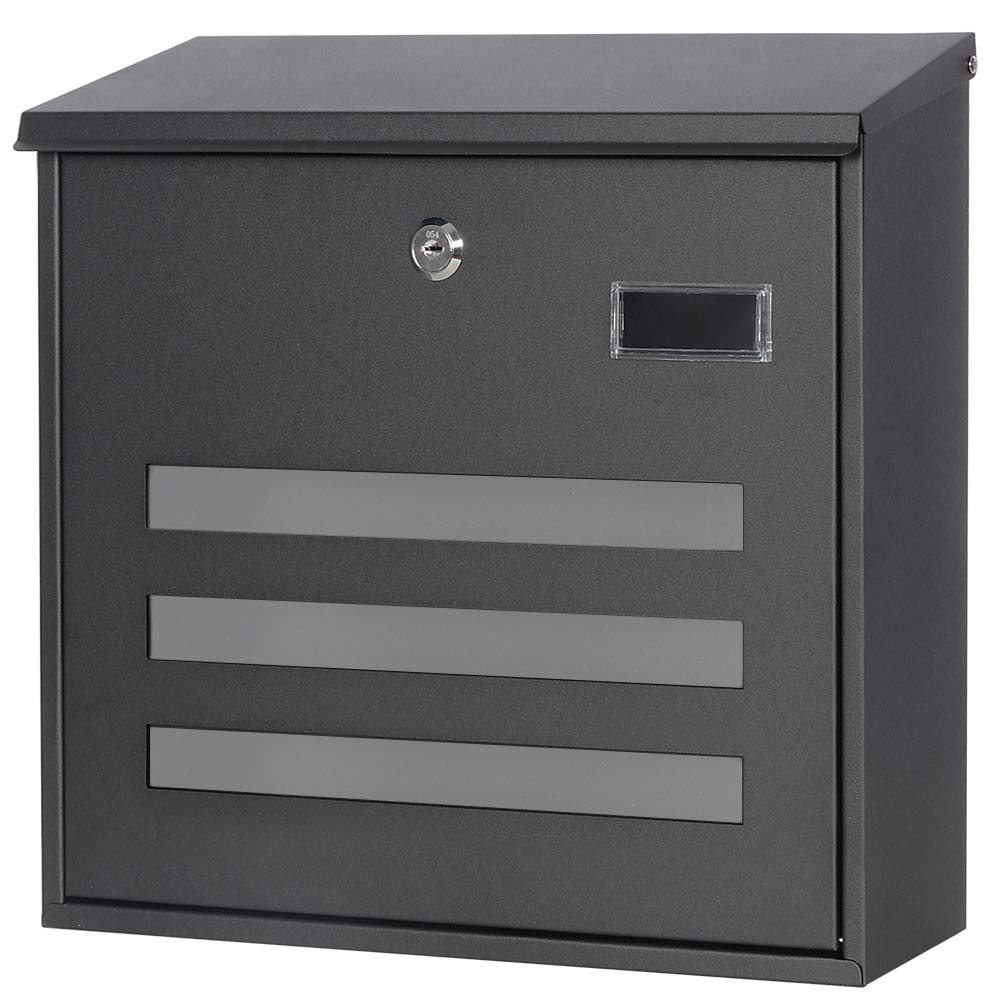 Decaller Wall Mounted Mailboxes with Key Lock, Metal Large Mail Box, 13 ...