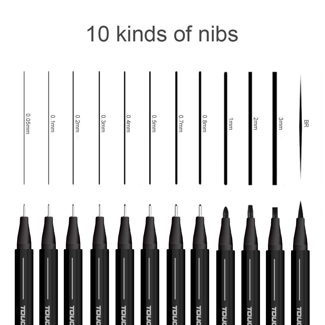 Black Micro Drawing Pens Waterproof Precision Micro Line Pens Sketching ...