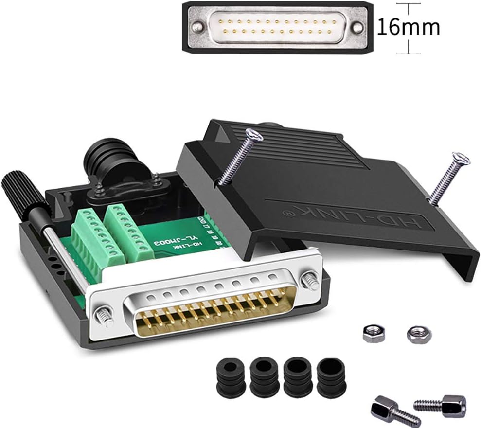 Amazon.com: DB25 Breakout Connector COMOPEZ 2 Row Plug D-SUB Serial to ...