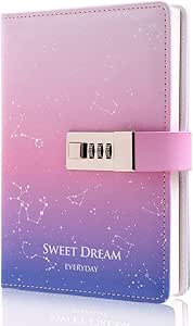 Amazon.com : Lock Journal Leather Personal Diary with Combination Lock ...