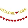Amazon.com: Welcome Home Banner Gold Glitter Decorations for Party ...