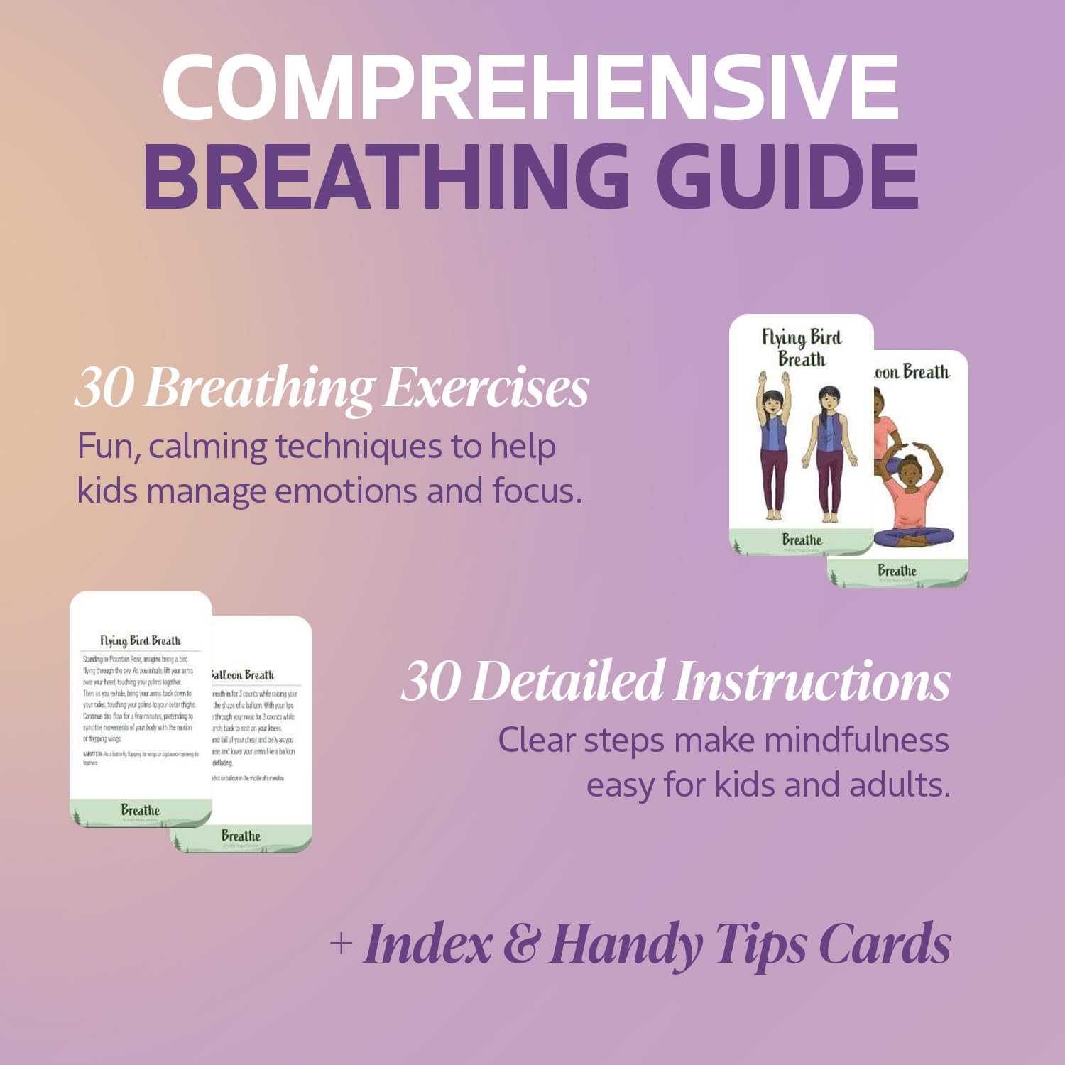 Mua Breathing Exercise Cards for Kids, Deck for Classroom, Calm Down ...