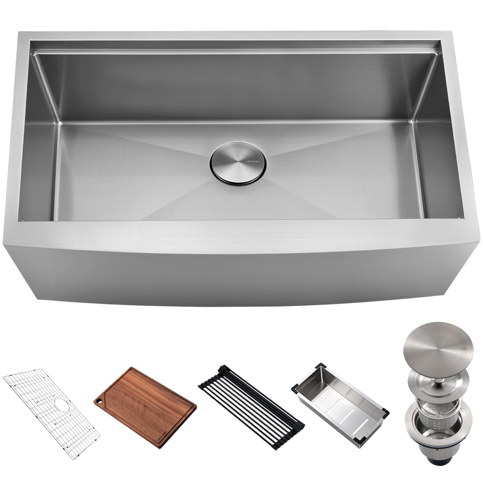 33 Inch Workstation Farmhouse Sink, Lava Odoro Stainless Steel Farm ...