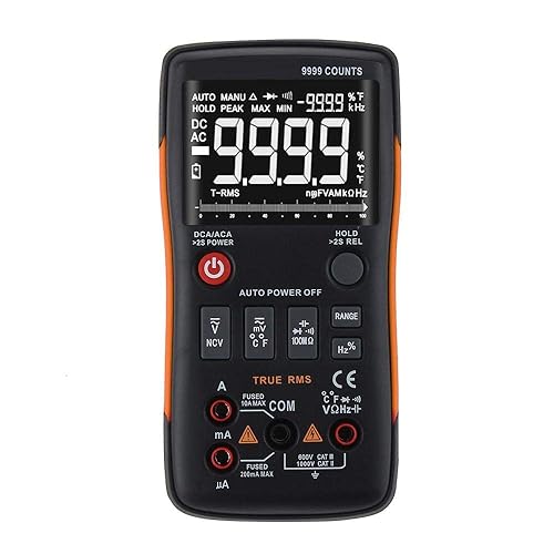 Q1 True-RMS Digital Multimeter Button 9999 Counts with Analog Bar Graph ...