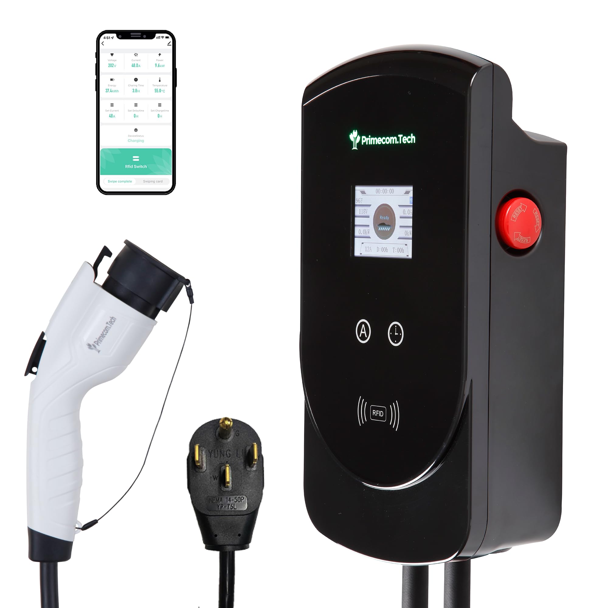 Mua 50 Amp - PRIMECOM.TECH Level-2 Smart Electric Vehicle Home Charging ...