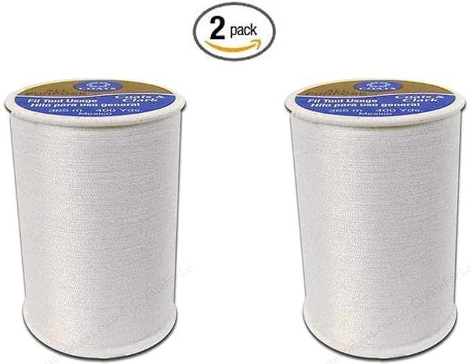 Amazon.com: Coats & Clark All Purpose Thread 400 Yards White (One Spool ...