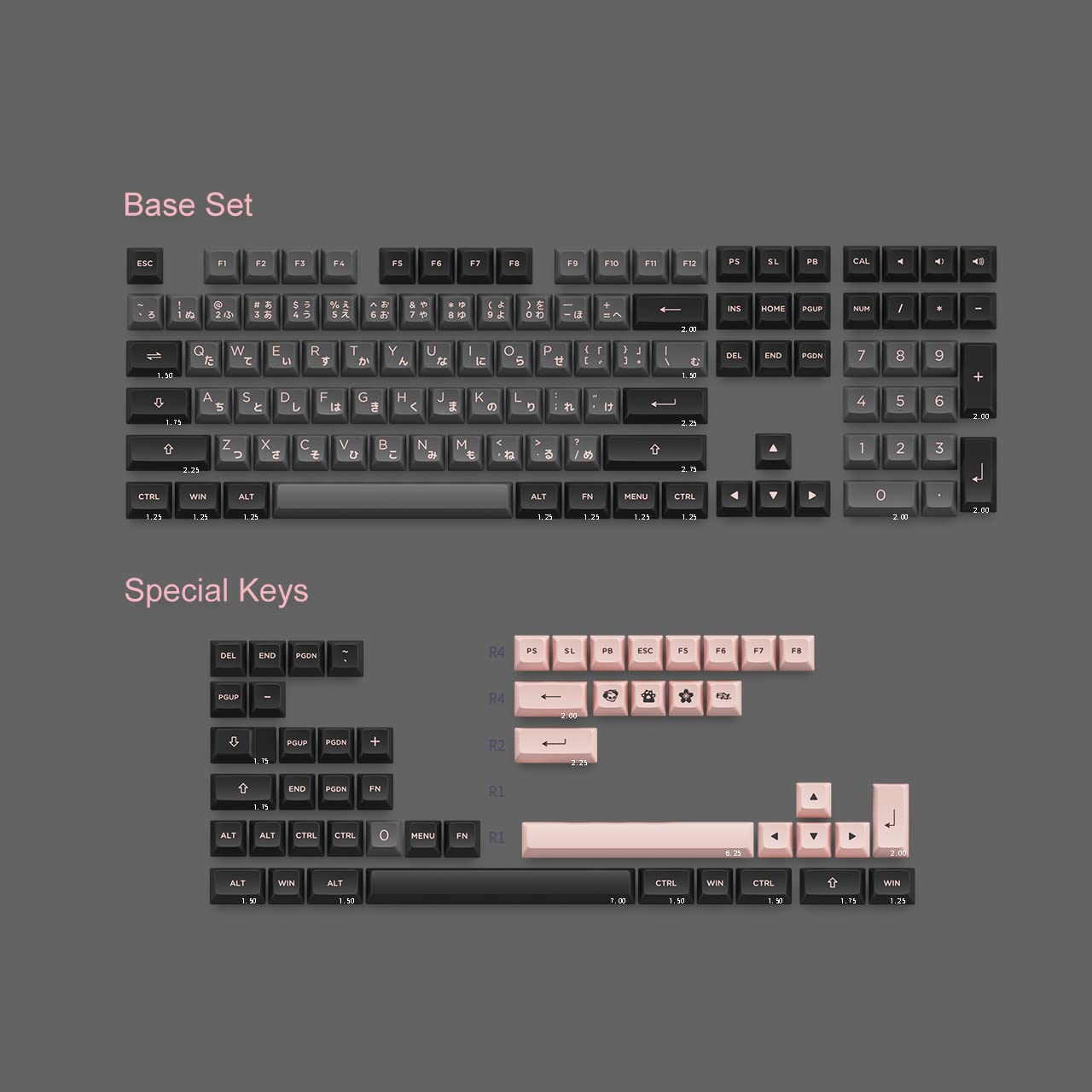 Mua Akko Keycaps for Mechanical Keyboards, Black&Pink 158-Key ASA ...