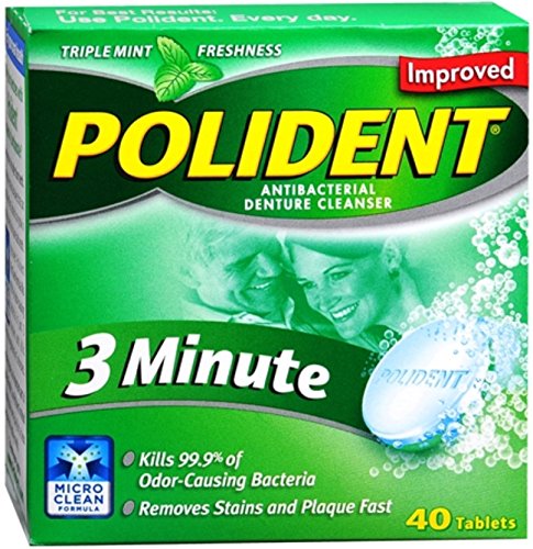 Polident 3-minute for cleaner,fresher and brighter denture 40-ea in ...