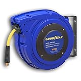 Amazon.com: Flexzilla Retractable Enclosed Plastic Air Hose Reel, 3/8 in. x 50 ft, Heavy Duty ...