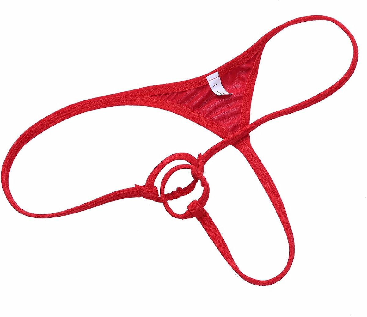 Amazon.com: iEFiEL Mans Patent Leather Dual Ring G-String Thong Novelty ...