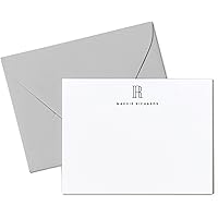 Amazon.com: Curio Press Personalized Stationery Flat Note Cards and ...