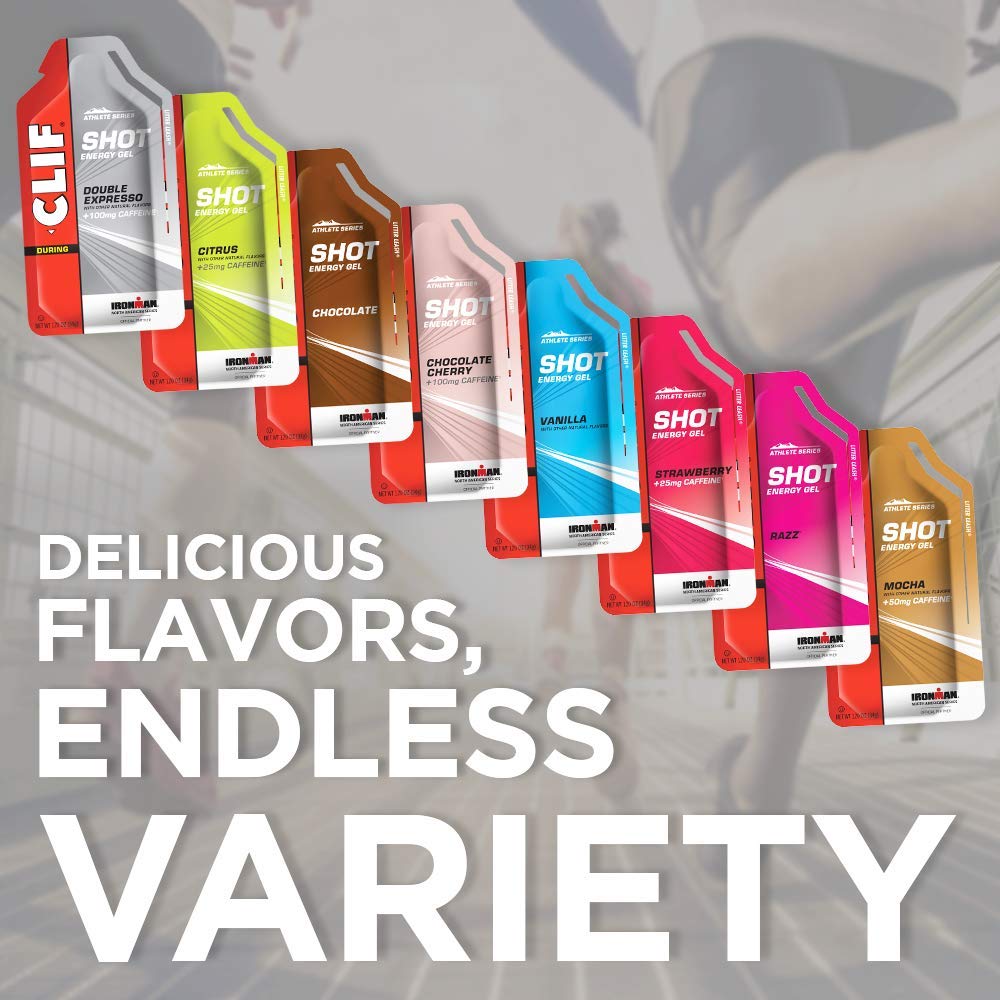 CLIF SHOT - Energy Gels - 8 Flavor Variety Pack - Fast Carbs for Energy ...