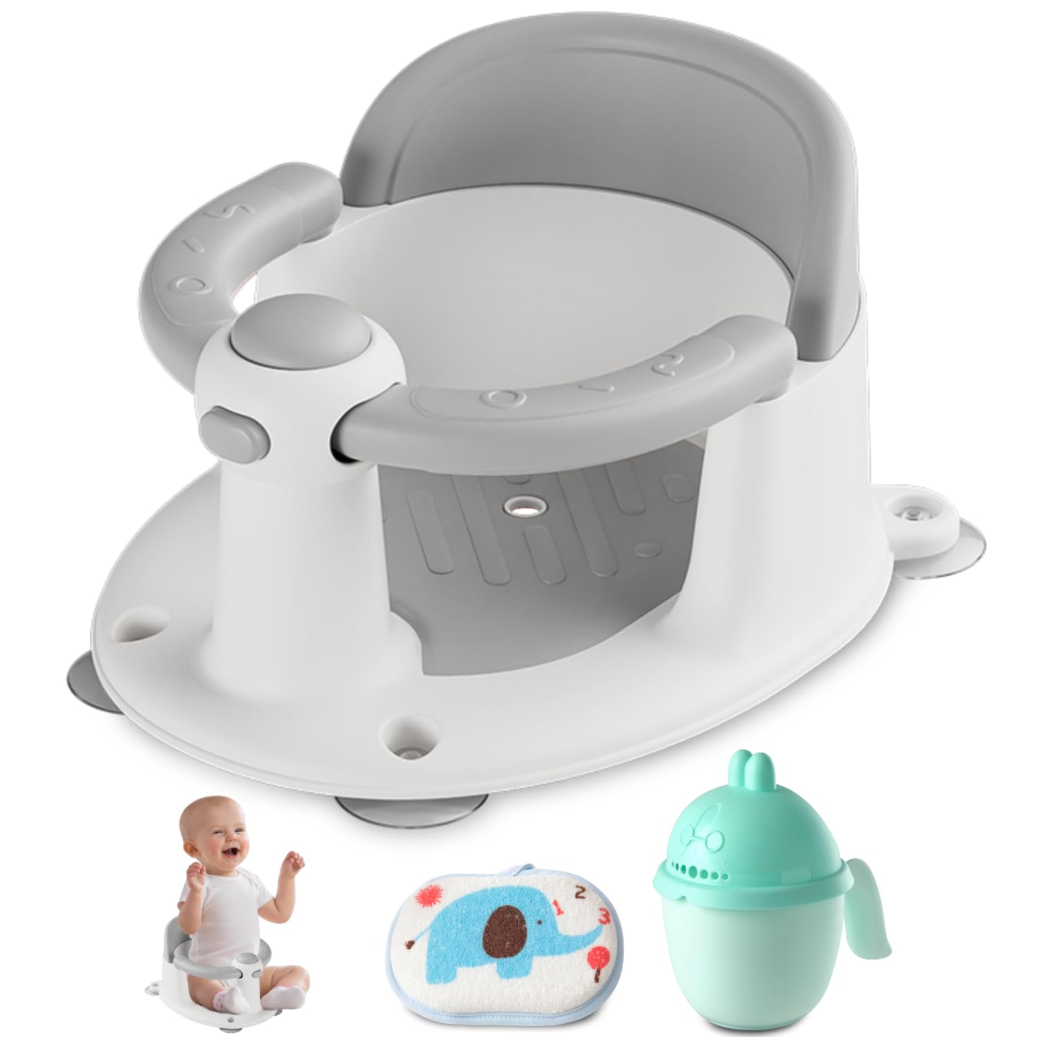 Trankerloop Baby Bath Seat for Babies 6 Months & up, Non-Slip Toddler ...