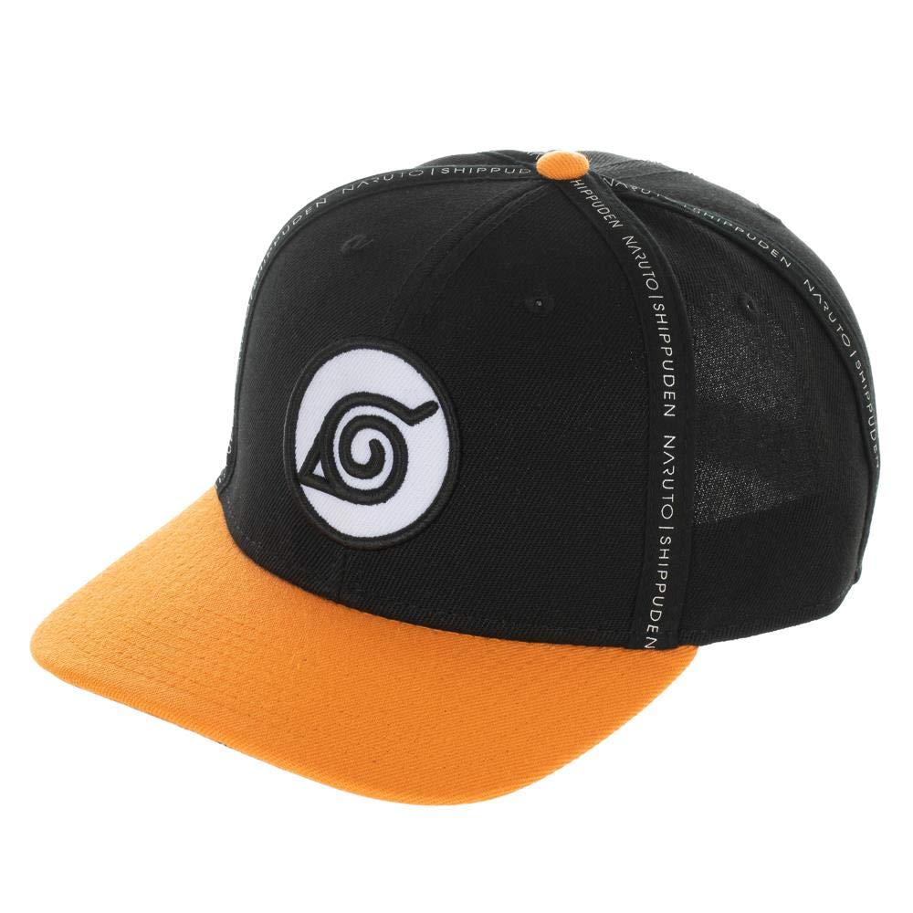 Naruto: Shippuden Taping Pre-Curved Adjustable Snapback Hat Black ...