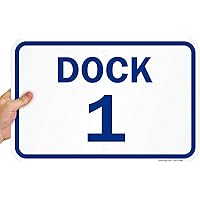 SmartSign "Dock 2" Dock Number Sign | 12" x 18" Aluminum: Amazon.com ...
