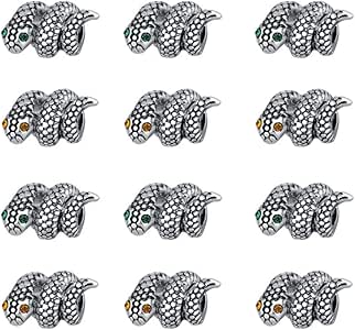 Amazon.com: Mystart 12 Pcs Alloy Stylish Snake Bracelet Loose Beads ...