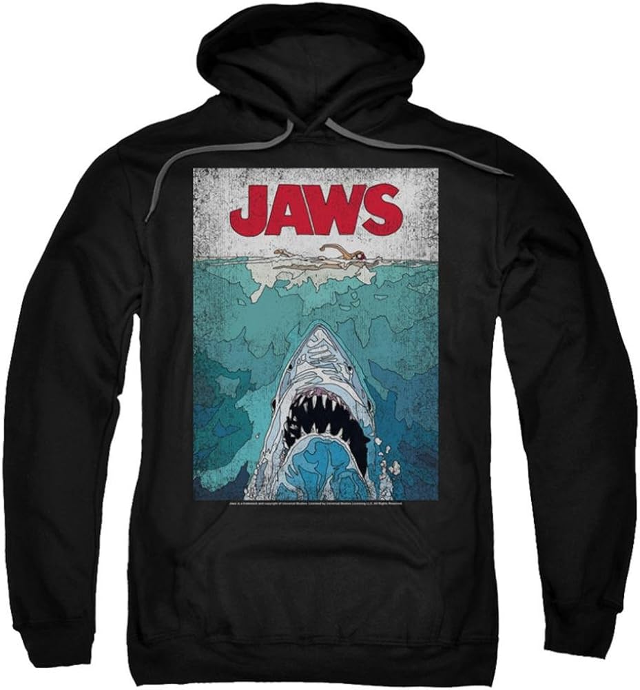 Amazon.com: JAWS Adult Pullover Hoodie Lined Poster Design: Clothing