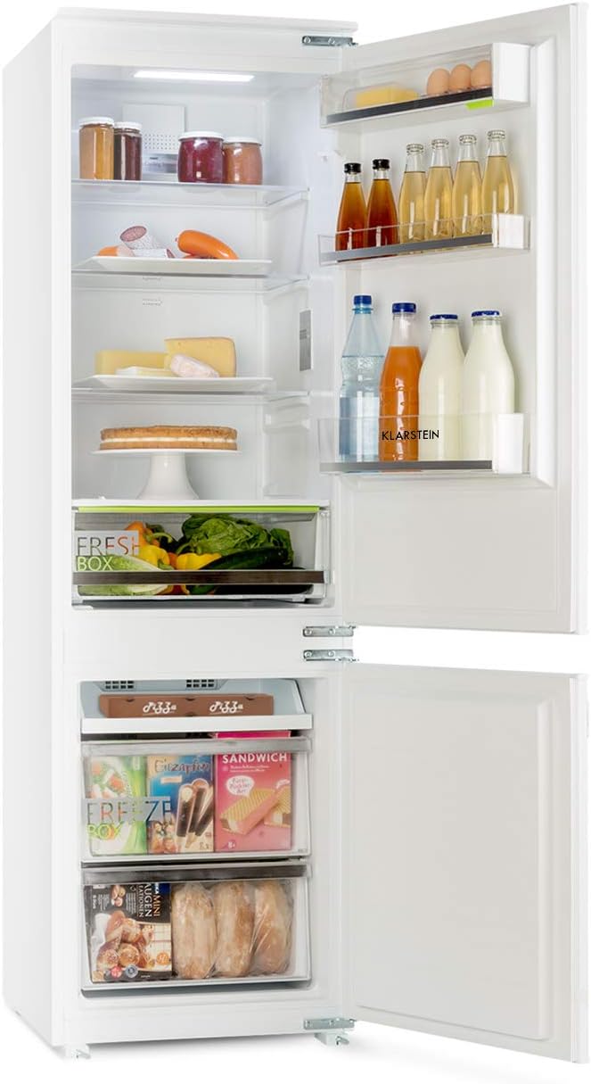 Klarstein CoolZone - Nevera combi para montar en la cocina, 3 alturas ...