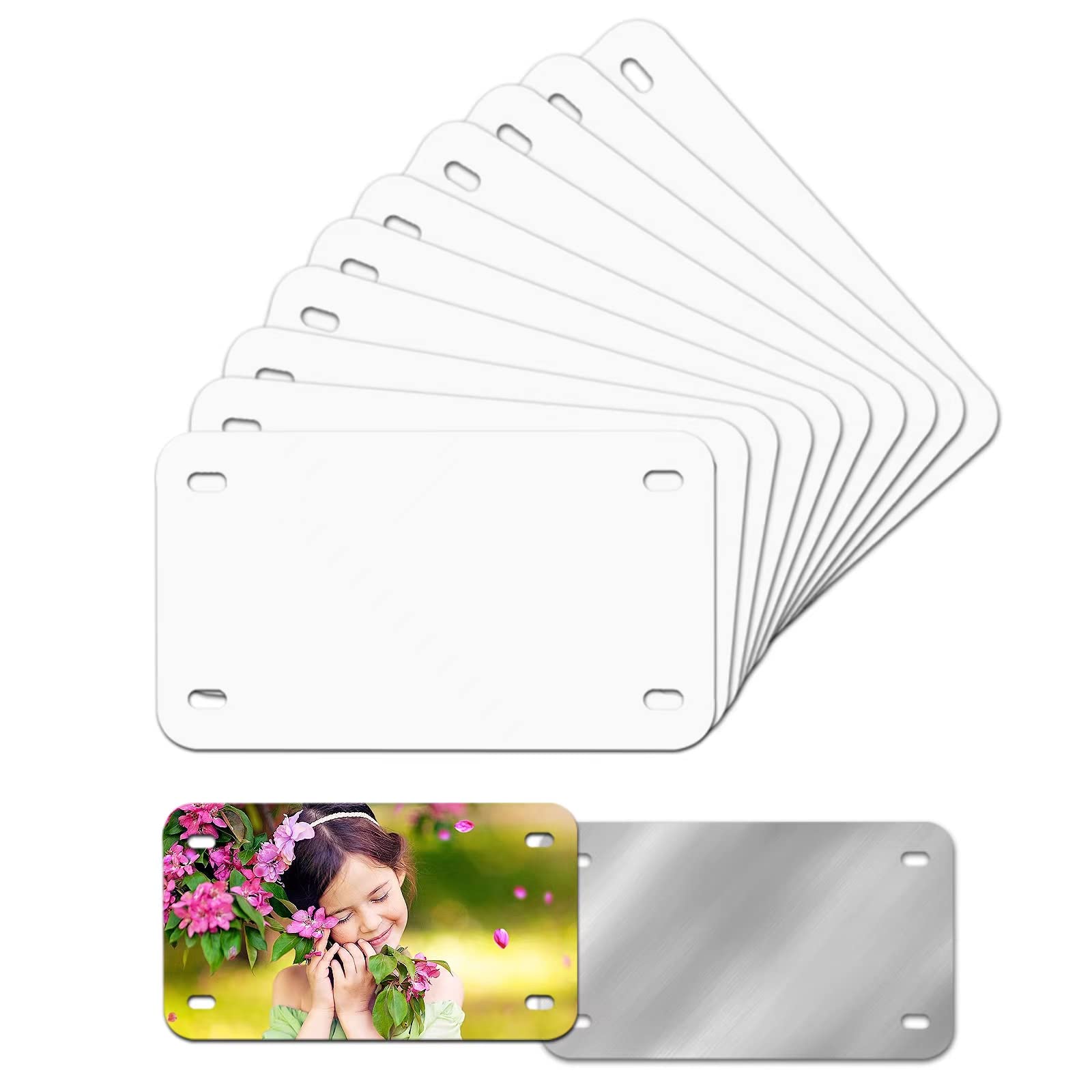 6"x3"10 Pack Sublimation License Plate Blanks, White Mini Heat Thermal ...