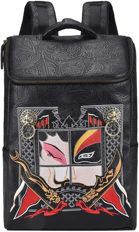 Casual Backpack For Men's Embroidery Chinese Style Opera Of Beijing ...