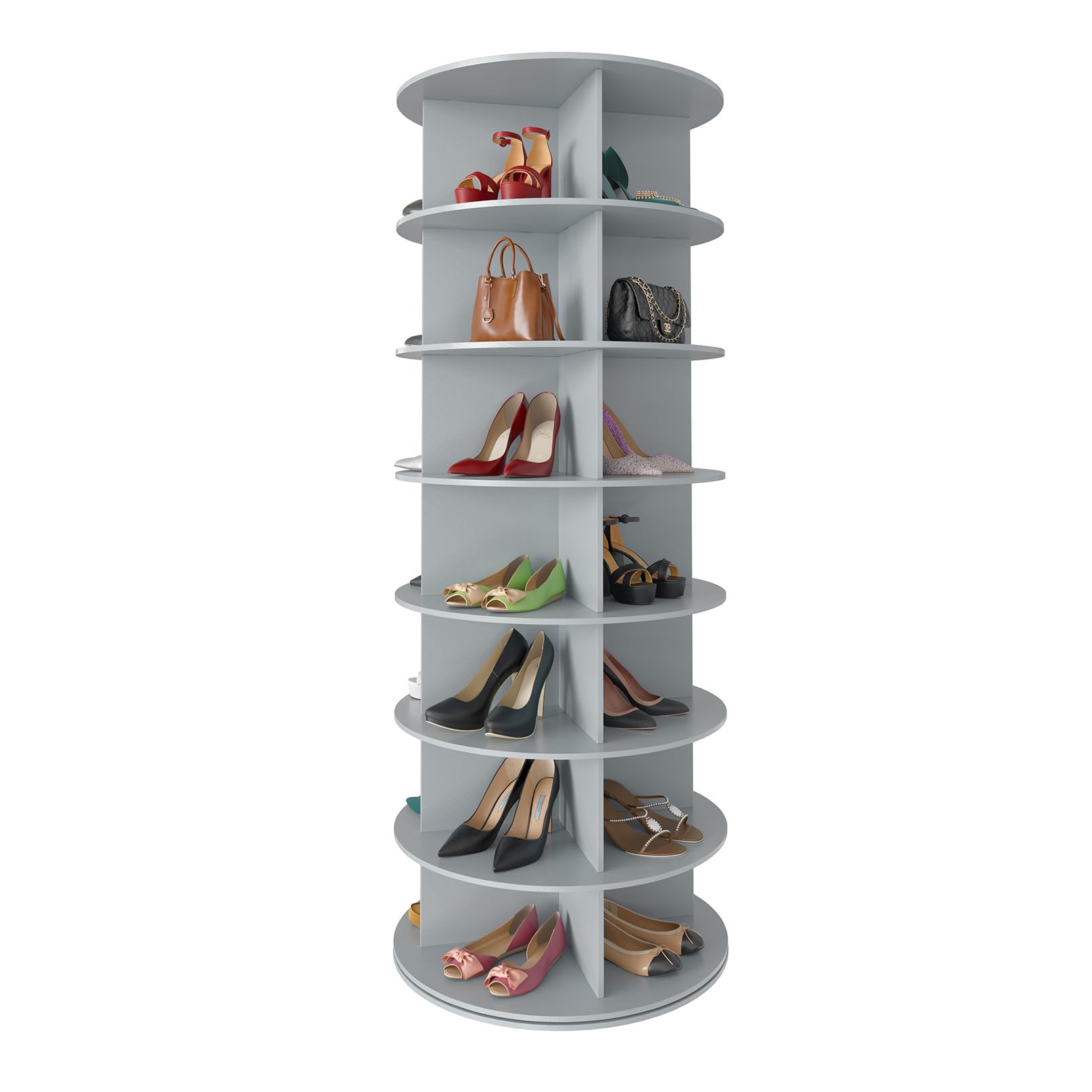 SpaceAid 7 Tier Rotating Shoe Rack Tower, Spinning Shoe Display Lazy ...