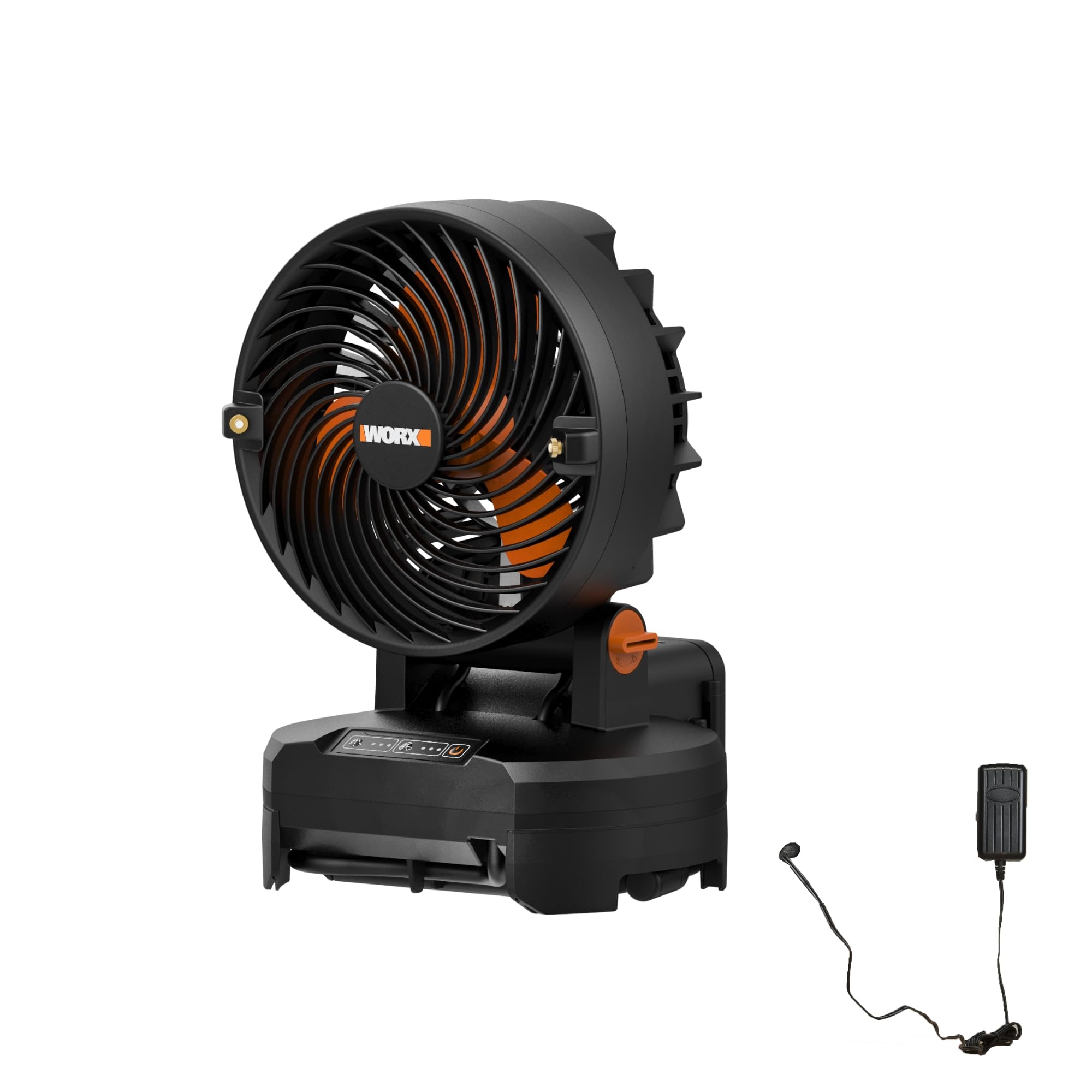 WORX 20V Cordless Misting Fan w/ 3 Speed & 3 Mist Settings, Bucket Top ...