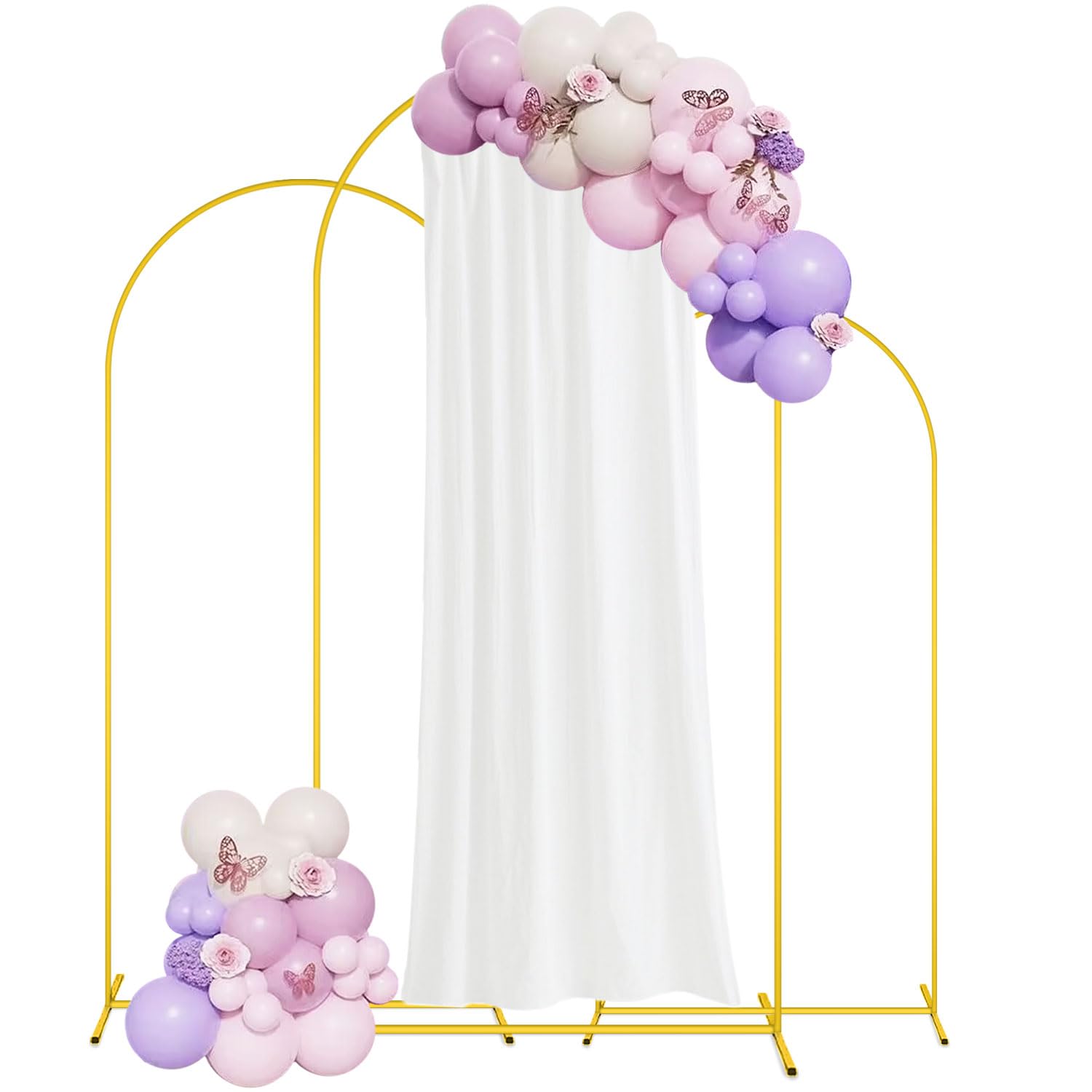 PATYDEST Set of 3 Wedding Arch Stand Gold Metal Arch Backdrop Stand 7 ...