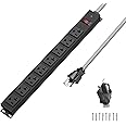 Amazon.com: HEZI 20 Amp Power Strip Surge Protector 1200J, Metal 8 ...