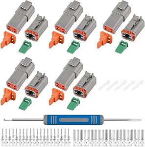 Amazon.com: JRready ST6327-4 Deutsch 4 Pin DT Connector Kit, Gray Waterproof DT Connector 4 Pin ...