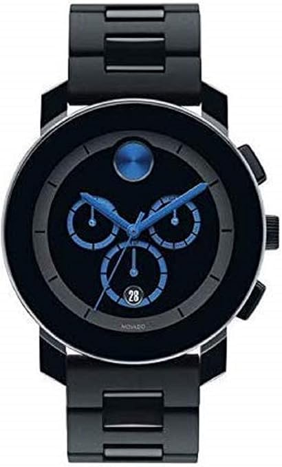 Movado Bold, TR90 Stainless Steel Case, Black Dial, Stainless Steel ...
