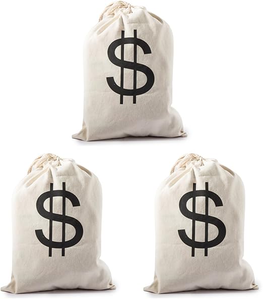 Amazon.com: 3PCS Bank Robber Costume Money Bags - Large Halloween ...