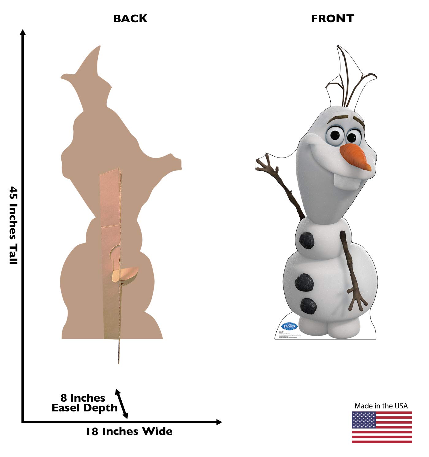 Cardboard People Olaf Life Size Cardboard Cutout Standup - Disney's ...