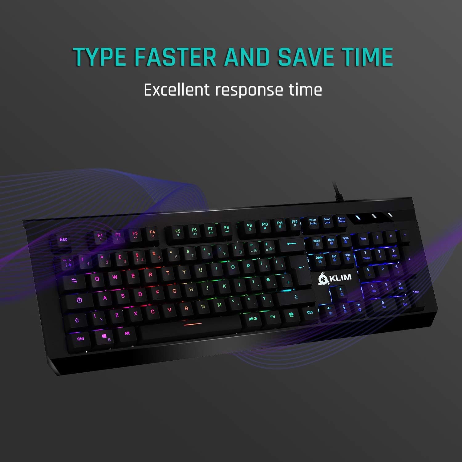 KLIM Domination – RGB Mechanical Keyboard UK Layout + PC and PS4 + Blue ...