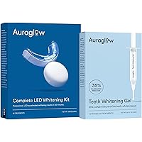 Amazon.com: Auraglow LED Teeth Whitening Kit and 35% Gel Refill Pack : Health & Household