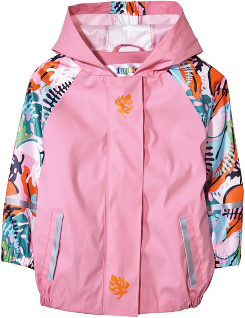 Kids Raincoat Rain Jackets - Boys Girls Windproof Hooded Rainwear Slicker Reusable Child ...