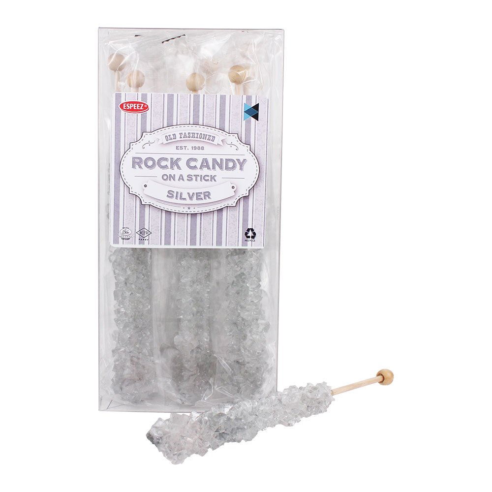 Buy Extra Large Rock Candy Sticks (22g): 12 Original Lollipop - Silver ...