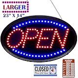 Open LED Sign,LED Business Open Sign Include Business Hours Sign ...