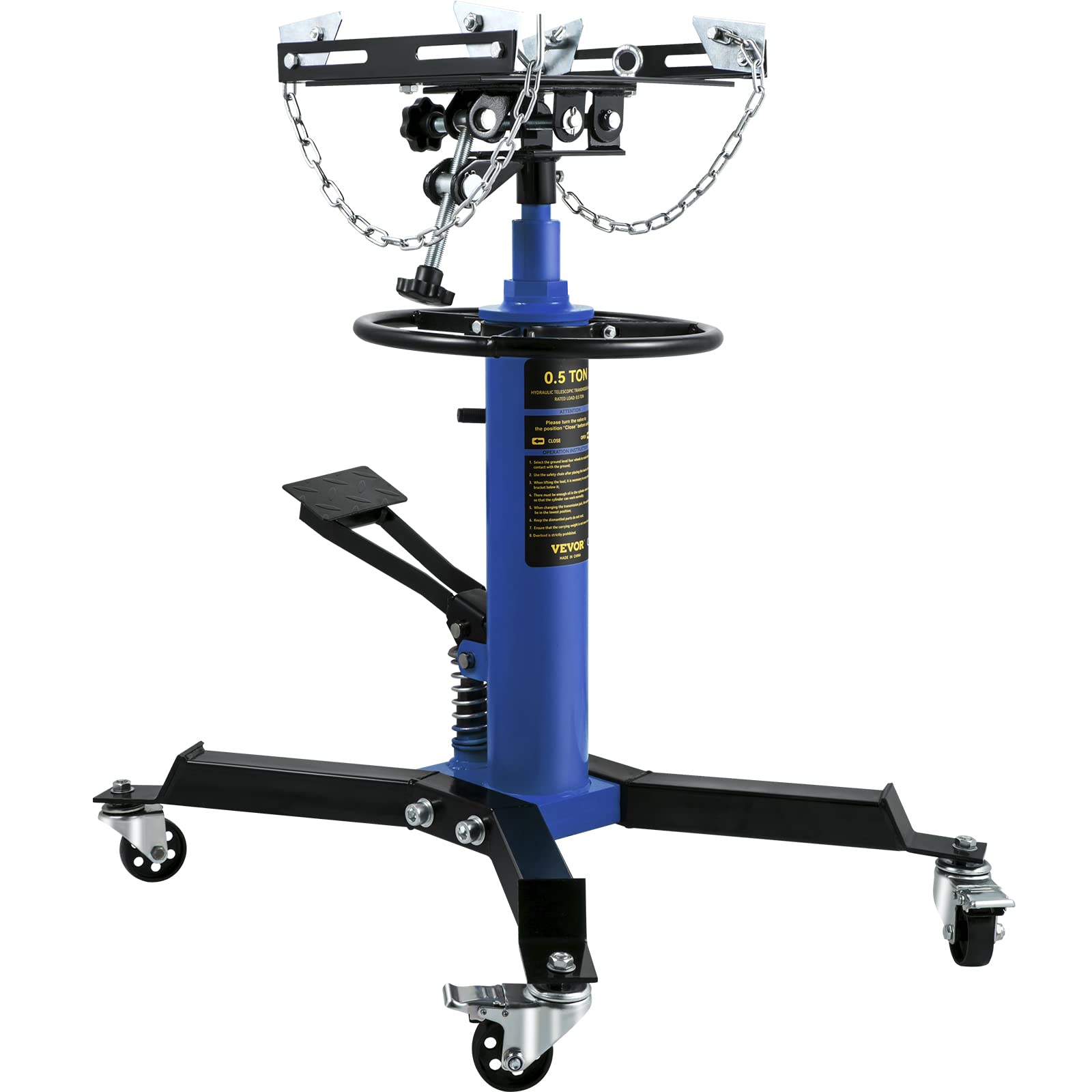 VEVOR Transmission Jack, 33"-67" High Lift, 1100 lbs Hydraulic ...