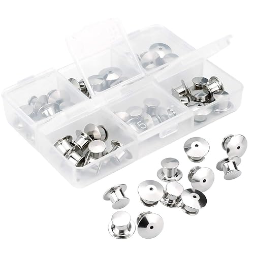 40 Pieces Metal Pin Backs Locking Pin Keepers Locking Clasp with ...