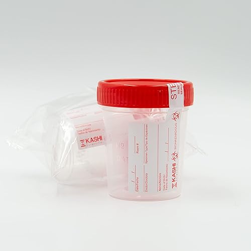 Kashi Scientific Sterile Specimen Cup w/Lid [4oz, 10 Count] Urine ...